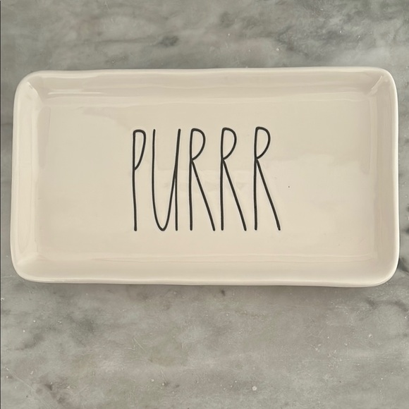 Rae Dunn | Accents | Rae Dunn Cream Rectangular Tray With Purrr Text ...